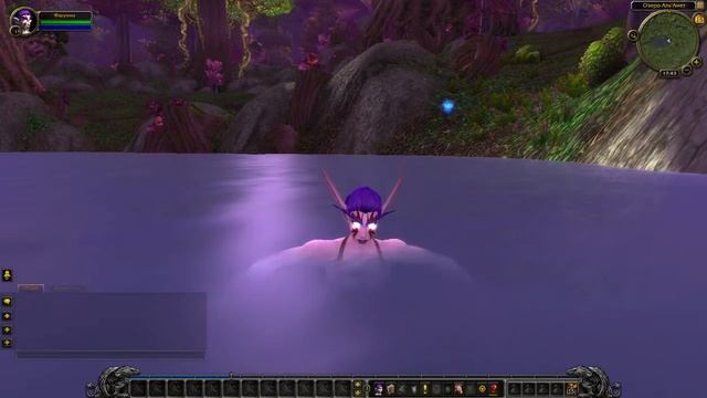 World of Warcraft, ночная эльфийка в реке