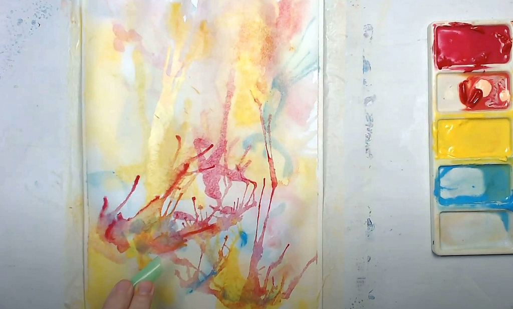 11. Как сделать фон при помощи трубочки. Рисуем силуэт Статуи Свободы