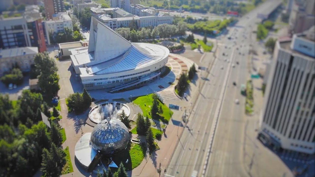 Novosibirsk 4k drone Новосибирск с высоты птичьего полета, ТЮЗ Парус