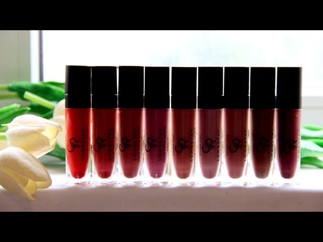 ВСЕ НА СЕБЯ! Девять абсолютно НОВЫХ ОТТЕНКОВ жидкой матовой помады GOLDEN ROSE!!