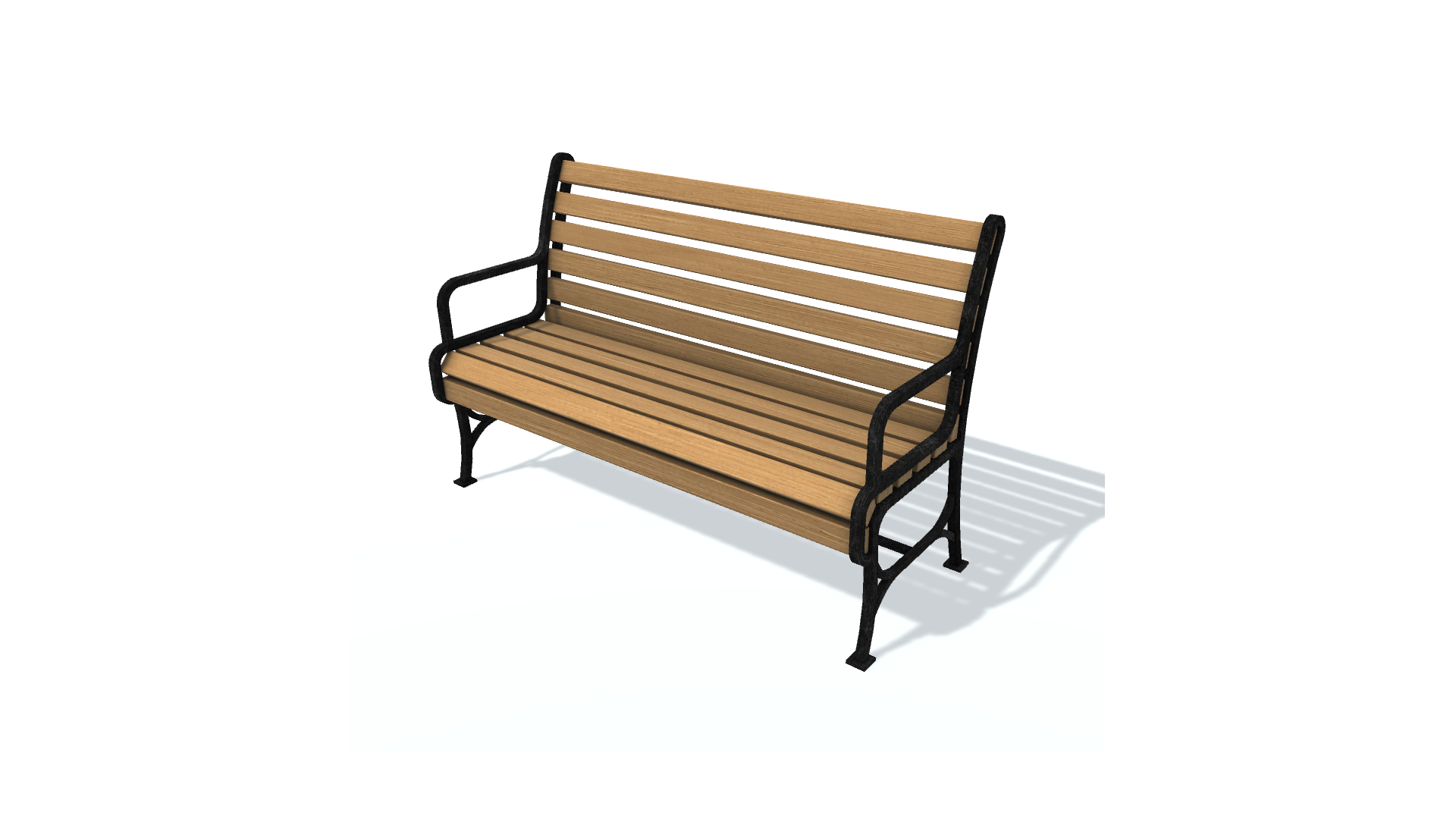 3D модель Скамейка H. 3D model. "Usual bench H."
