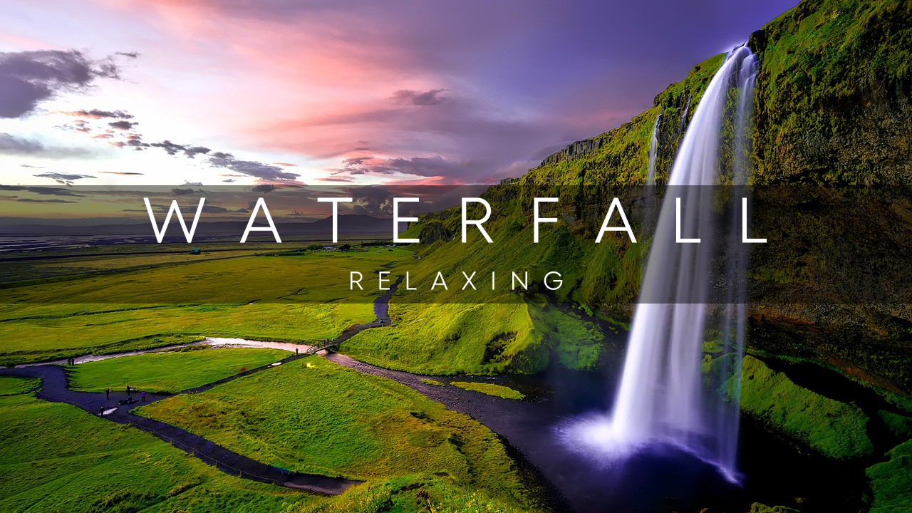 Расслабляющий водопад под красивое пение птиц