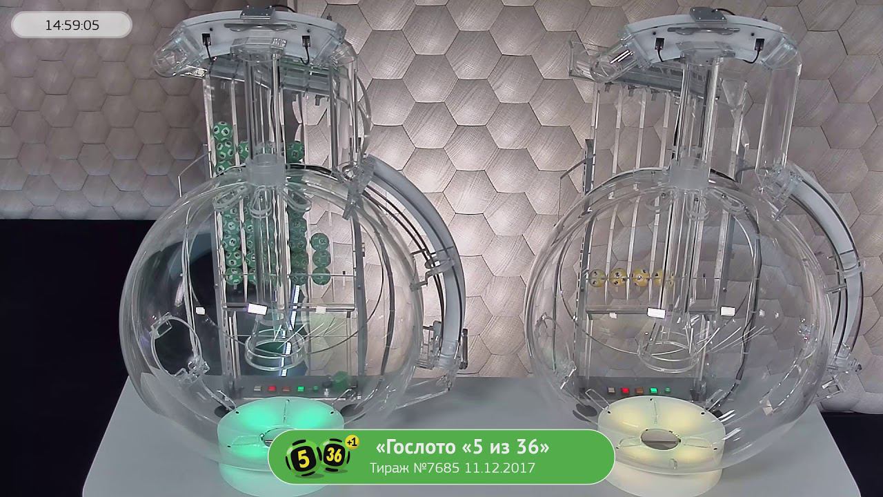 Столото представляет | Лотерея «Гослото «5 из 36». Тираж № 7685 от 11.12.2017 г.