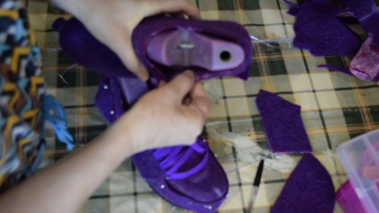 Моделирование валяной обуви  Кроссовки  LiliFelt