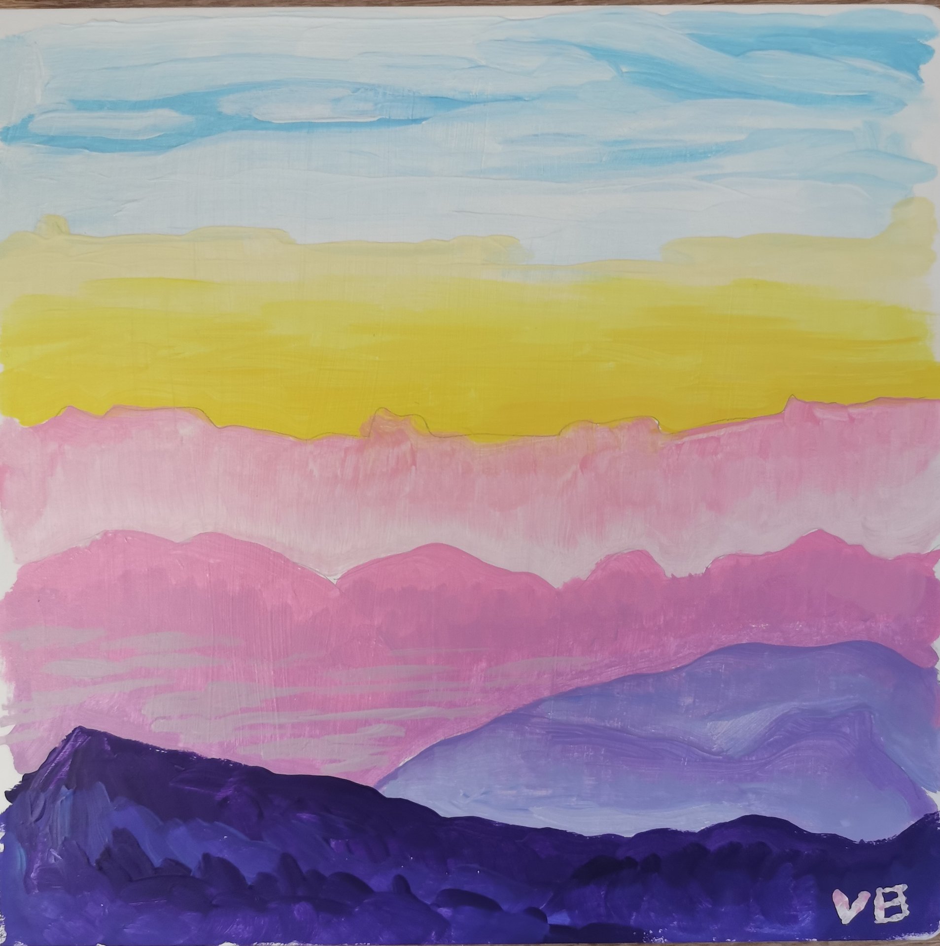 Горный пейзаж акрилом || Учимся Рисовать