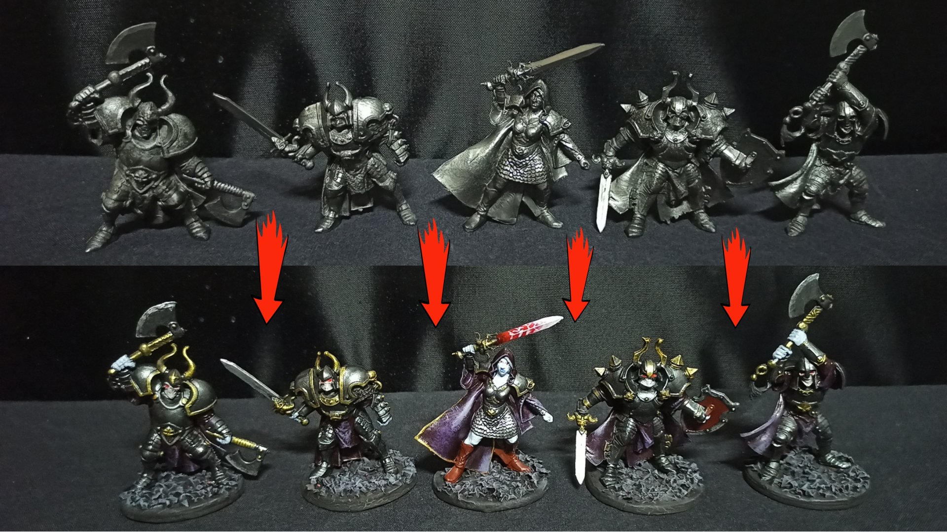 Солдатики из серии Битвы Fantasy от Технолог. Отряд Войны Тьмы. Покрас миниатюр.