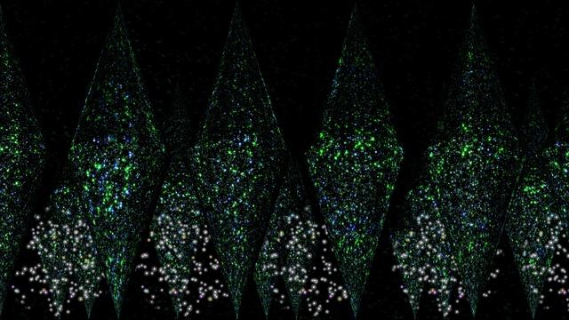 Группы душ в созданной ими среде. Мерцающие 3d-объекты. Абстракция в 4K.