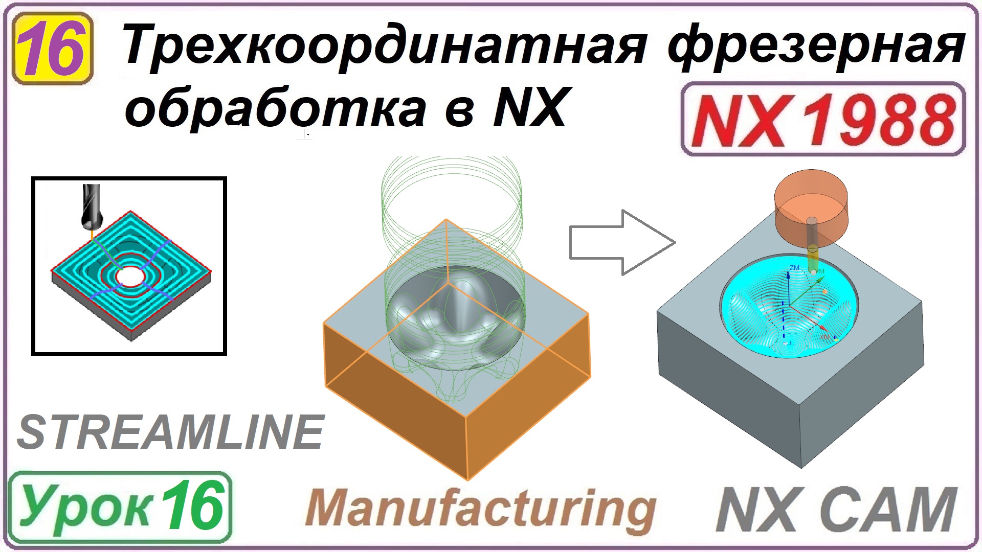 Трехкоординатная фрезерная обработка в NX. Урок 16. STREAMLINE