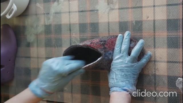 Часть 5. Валяние ботиков с павловопосадским платком без звука с субтитрами