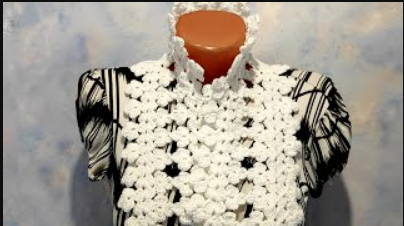 ШАРФИК, ЛЕНТОЧНОЕ КРУЖЕВО крючком.  Нарядный ШАРФИК для начинающих. (720p)