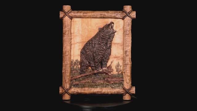 Панно Медведь в рамке