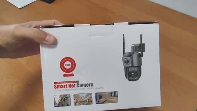 Домашнее видеонаблюдение. Распаковка  и обзор уличной двойной камеры V380 (4G и WiFi). Часть 1.