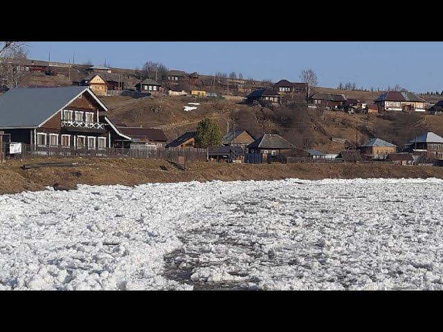 Ледоход на р.Чусовая в с.Кын-Завод. 14.04.2021 г.