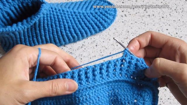 Y2mate.mx-Вязание крючком. Уютные Комнатные тапочки. Часть 2_2.