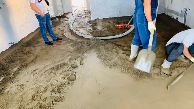 Механизированная (полусухая) стяжка для тёплого пола под ключ в Москве и Московской области