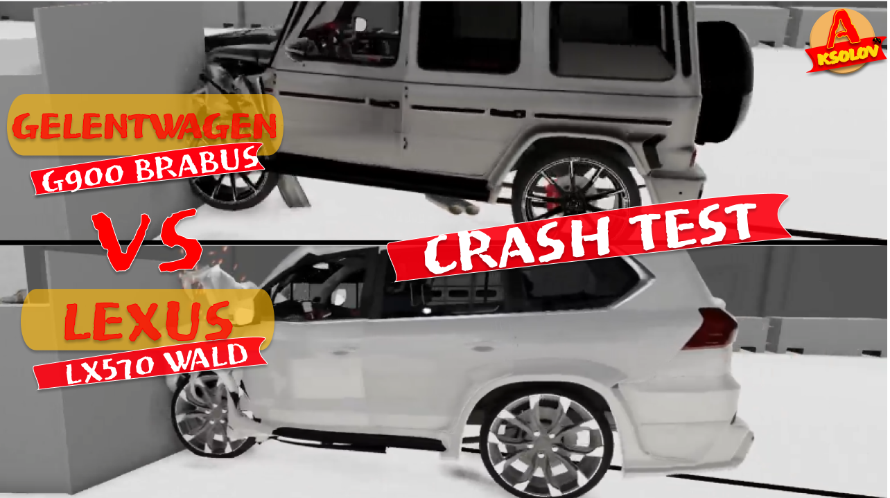 Gelentwagen G900 Brabus vs LEXUS LX570 WALD - CRASH TEST #Shorts #beamngdrive