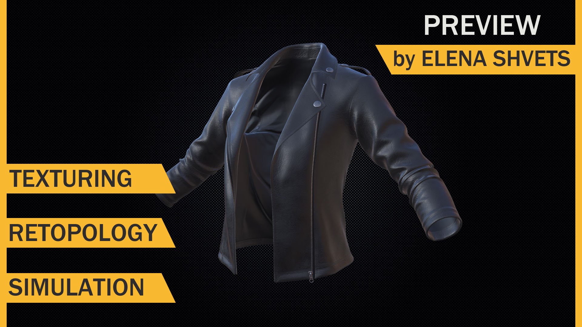 Кожаная куртка. Leather Jacket.  Marvelous Designer Project