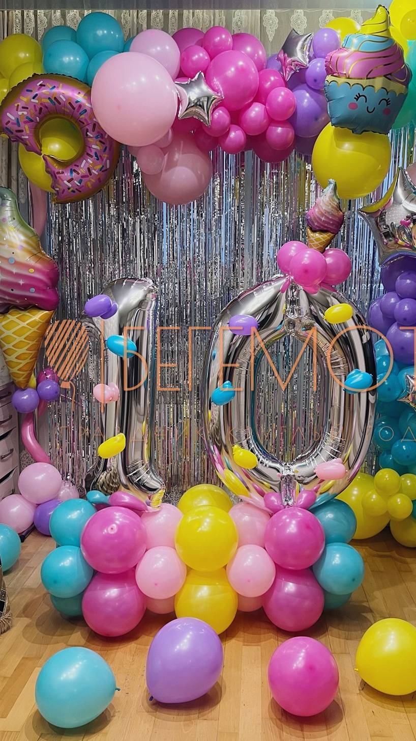 Оформление воздушными шарами "Сладости" (перезалив)