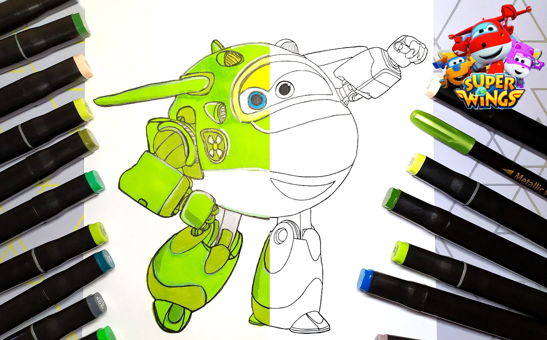 Раскраска Супер крылья самолёт-трансформер Мира.