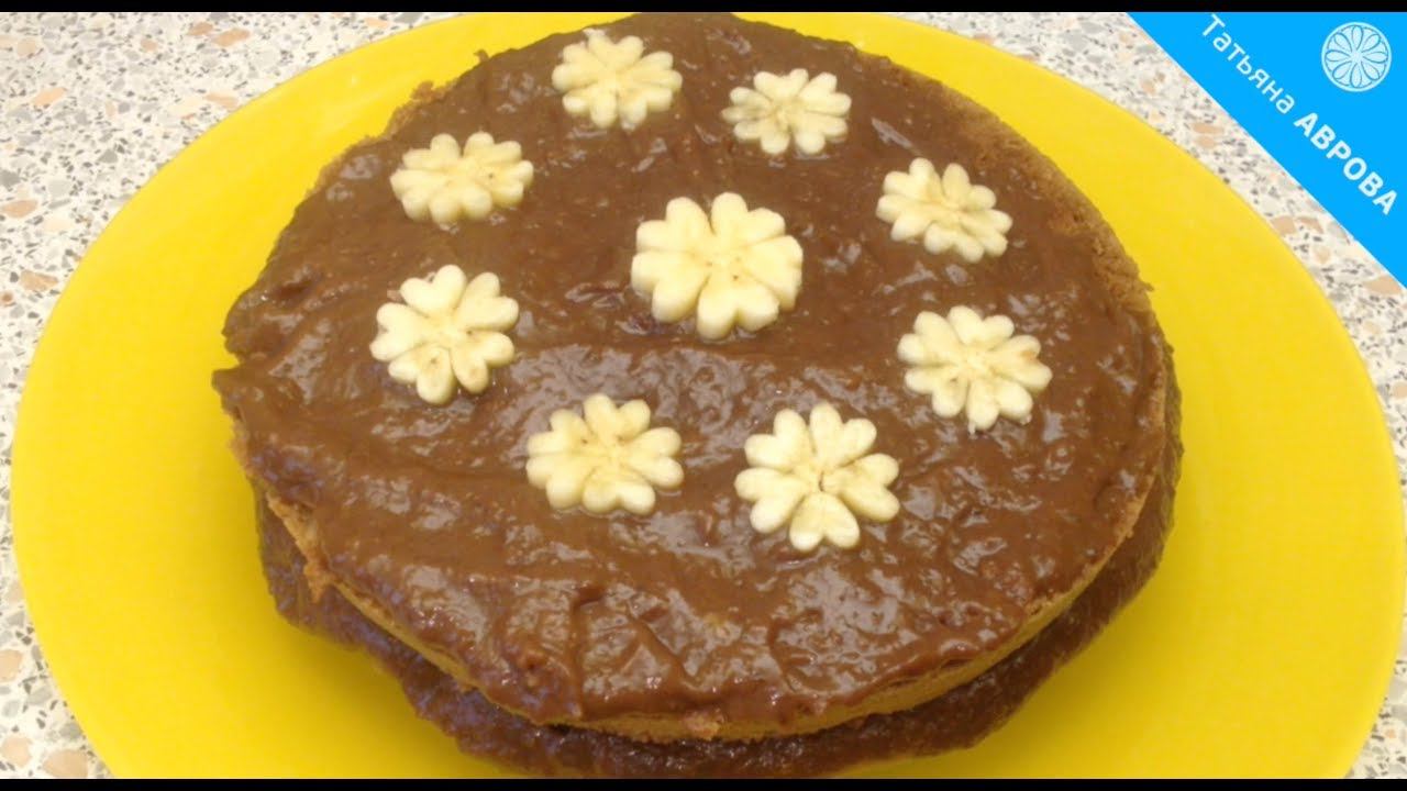 Шоколадный торт с шоколадно-банановым кремом (постный)