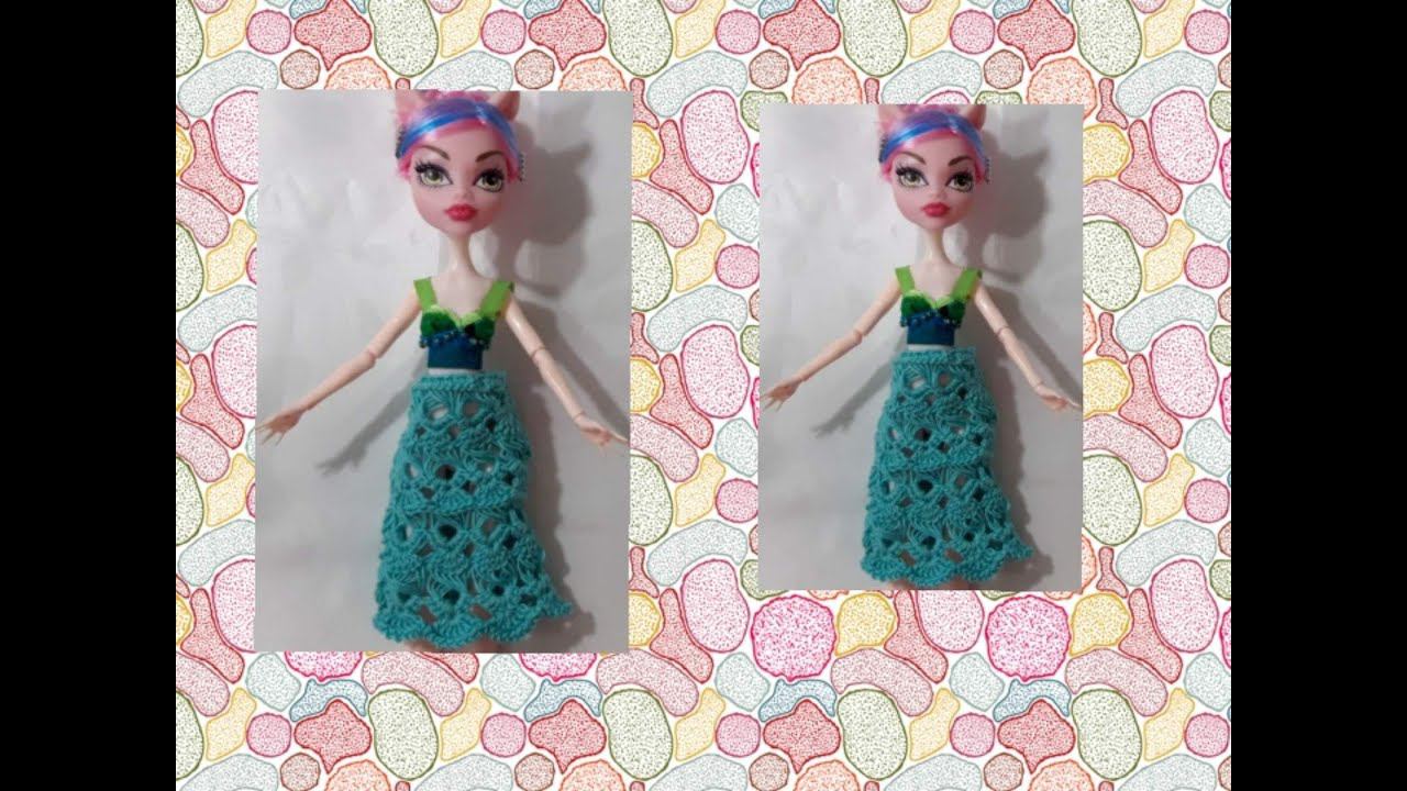 ЮБКА ДЛЯ КУКЛЫ МОНСТР ХАЙ крючком.Для начинающих.ОДЕЖДА ДЛЯ КУКОЛ. ВЯЗАНИЕ КУКЛАМ.