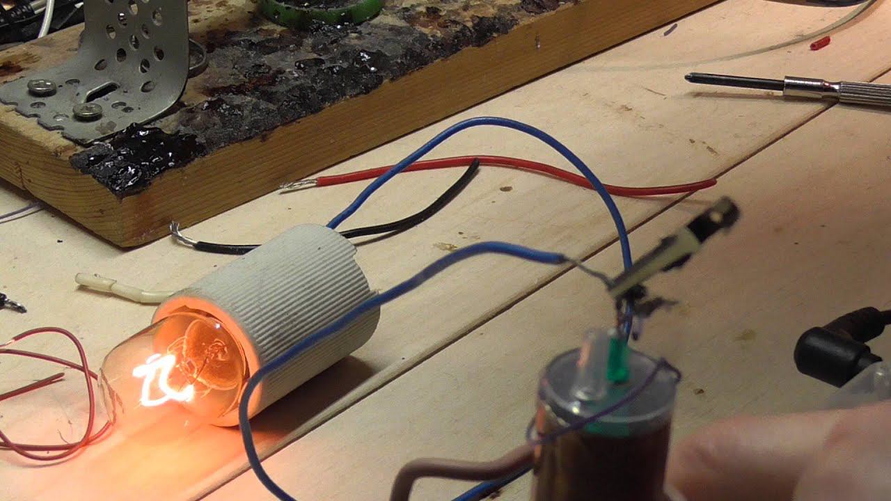 Качер и лампа накаливания - разбираемся, почему она светит