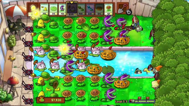 12-Plants vs Zombies. Приключение, второе прохождение уровни с 3.1 по 3.6