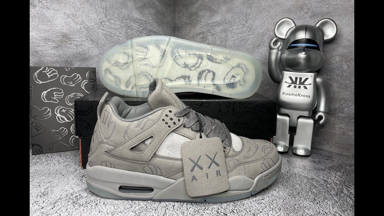 Кроссовки Air Jordan 4 Retro x KAWS 'Cool Grey' (930155 003)