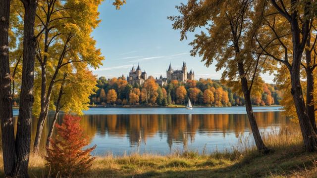 Спокойная фоновая музыка для отдыха, осенняя атмосфера / Chill piano lake view music