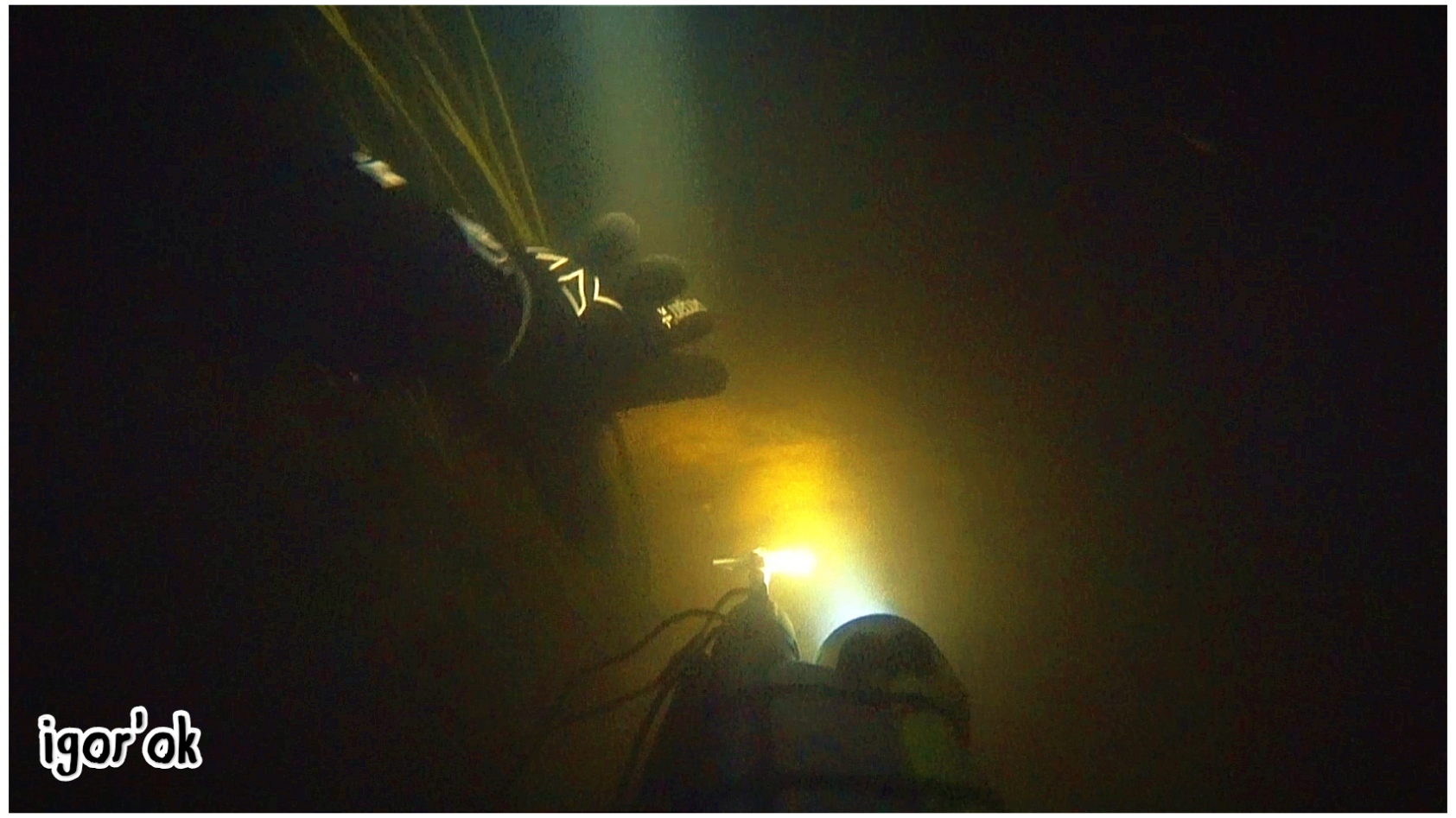 Ночная нырялочка в местной реке.