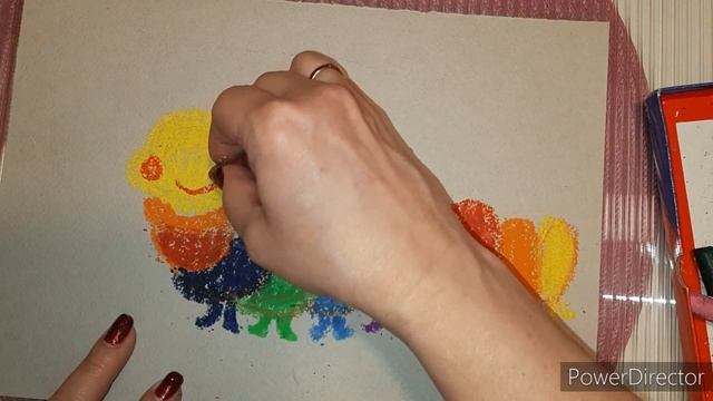 Урок рисования для детей. Рисуем гусеницу пастелью..