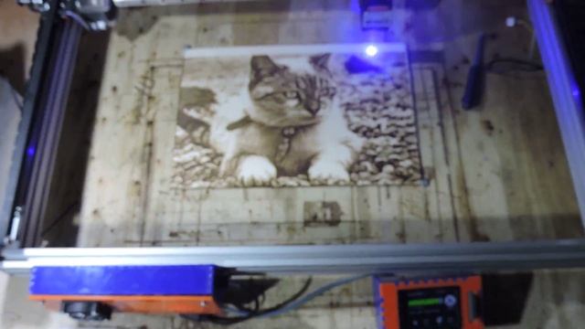 Выжигание на рамном лазерном выжигателе