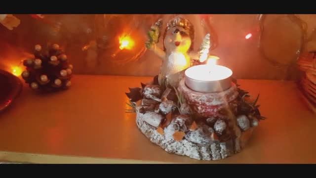 Новогодний подсвечник и гирлянда с настоящими лампочками. DIY. Новогодний декор.