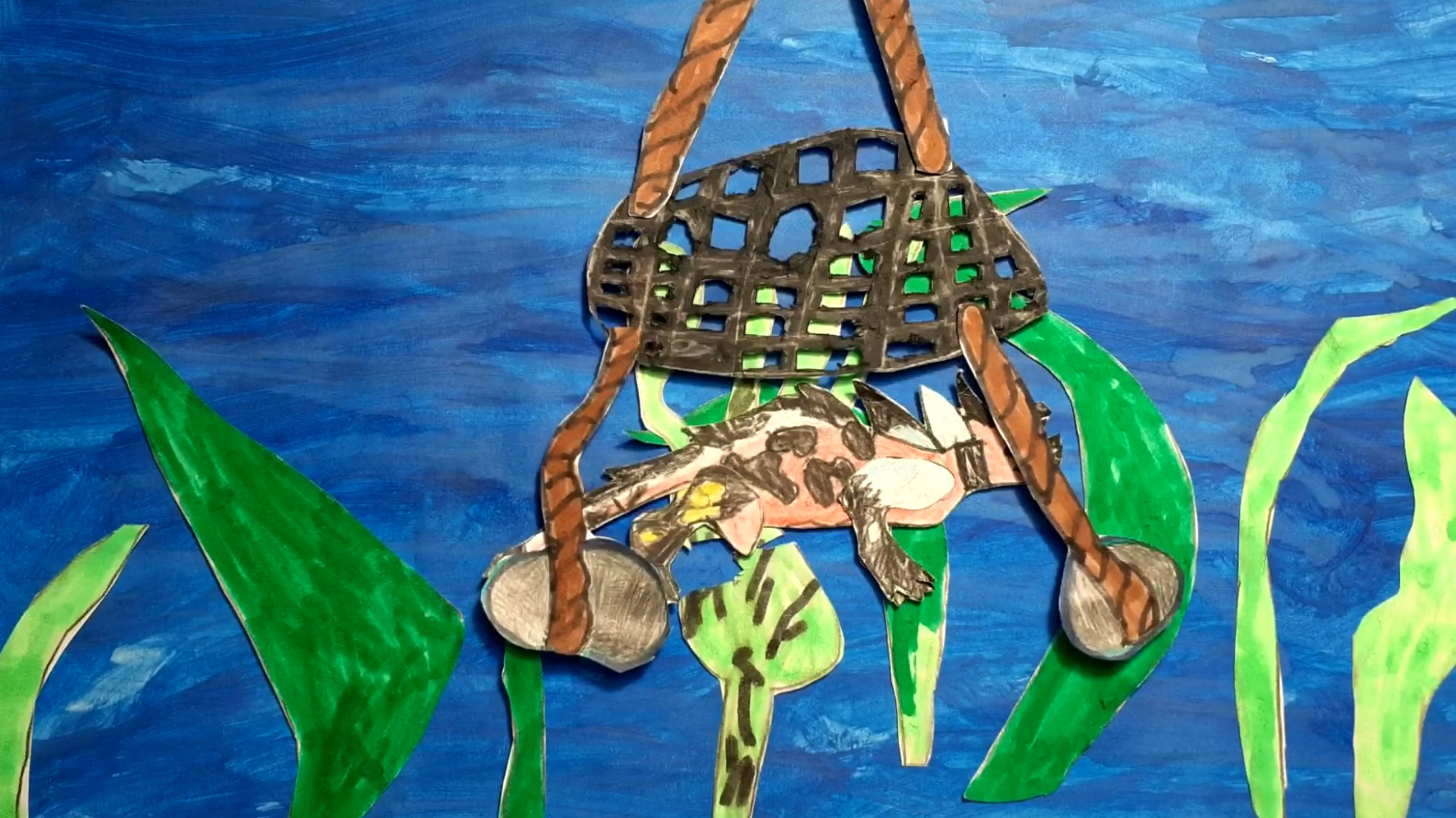 Поимка игуаны. Мультипликационный фильм в технике бумажная перекладка