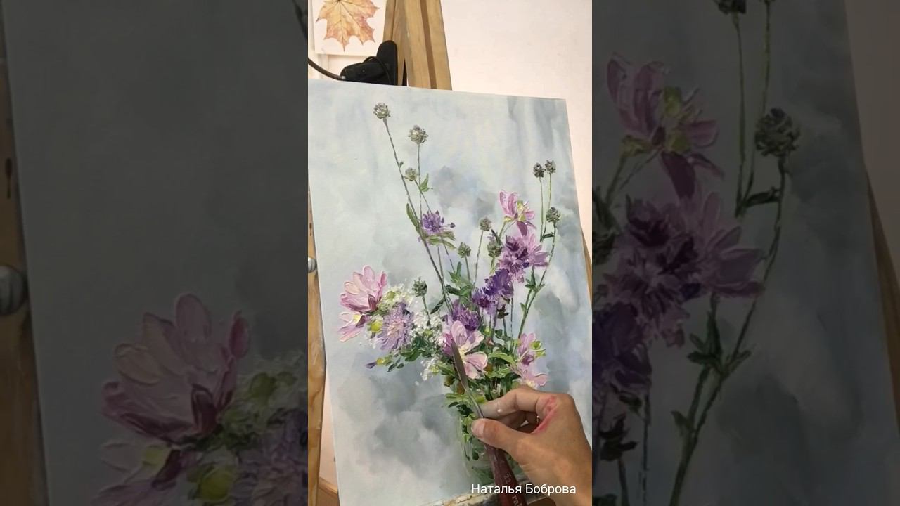 Картина маслом Букет мастихином. #картина #картинамаслом #живописьмаслом #цветы #натальябоброва
