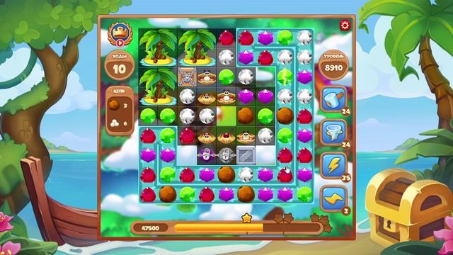 Как пройти уровень 8910 в игре Сокровища Пиратов