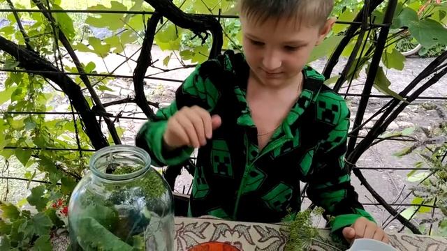 #Каникулывдеревне. Солим огурцы. Пальчики оближешь