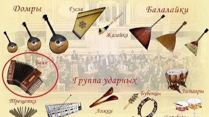 МУЗЫКА. ИНСТРУМЕНТЫ. ОРКЕСТР. РУССКИЙ НАРОДНЫЙ. БАЯН. АККОРДЕОН.