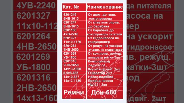 Ремни на ДОН-680