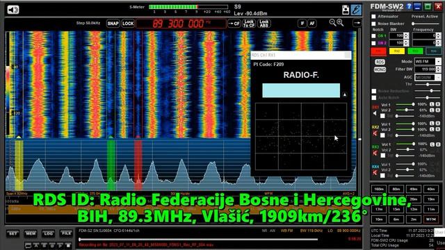 11.07.2023 09:29UTC, [Es], Radio Federacije Bosne i Hercegovine, Босния и Герцеговина,89.3МГц,1909км