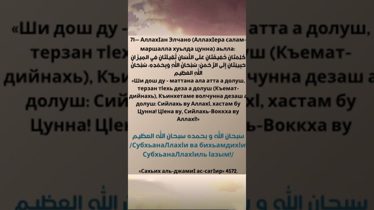 Ши дош ду - маттана ала атта а долуш, терзан тlехь деза а долуш || ДИН ДОВЗАР #суннат#хьехам