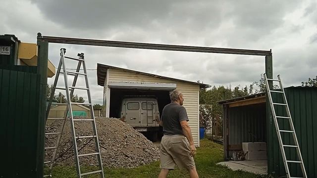 Ворота подвесные, откатные, снимаю верхнюю балку. Часть 6. (1)