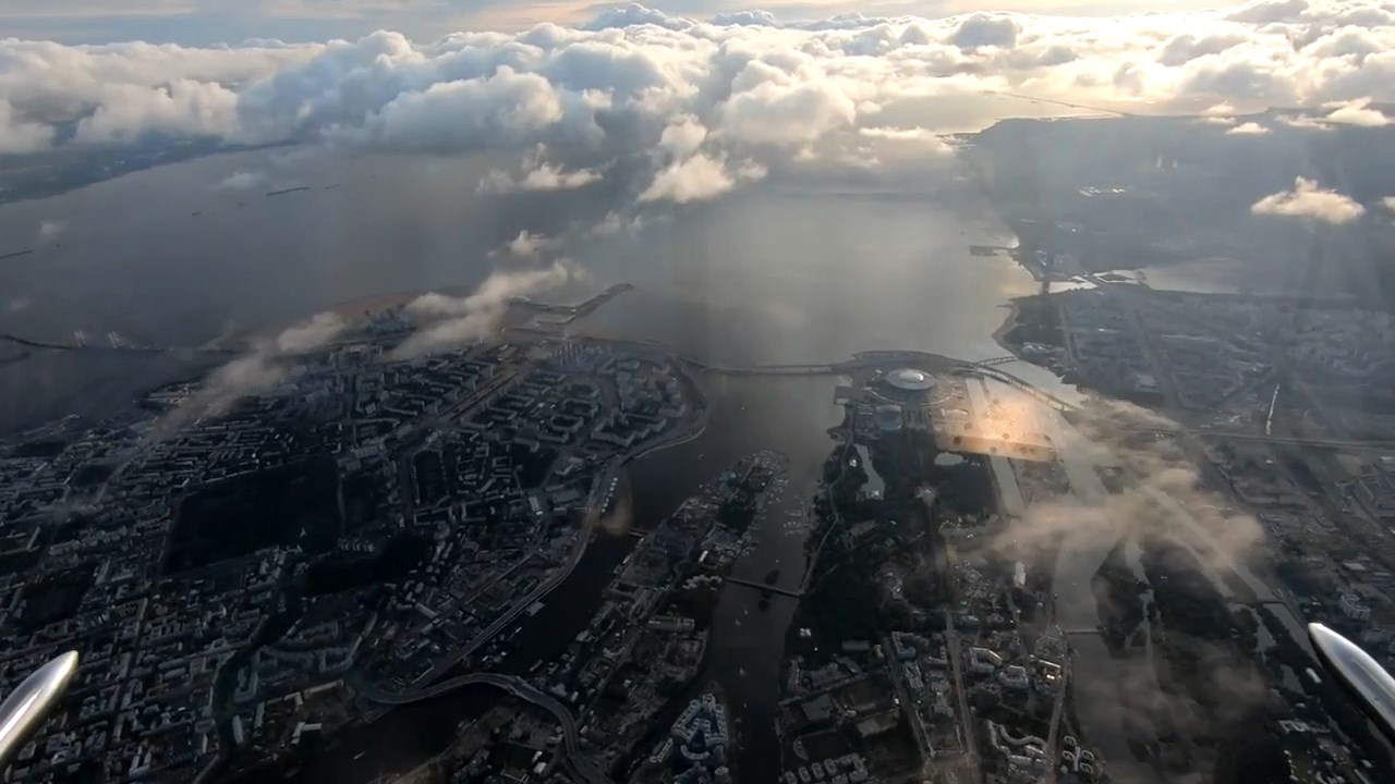 Санкт-Петербург.ТУ-134. Заход и посадка