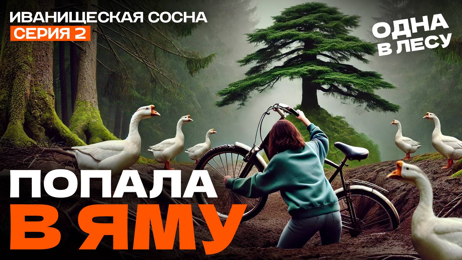 Еду в в лес с ночёвкой одна на велосипеде. Иванищенская сосна, серия 2. Попала в яму.