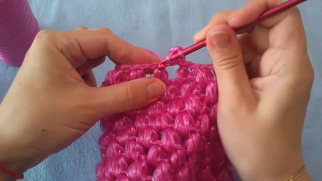 Мочалка без вытянутых петель.  Вязание крючком .