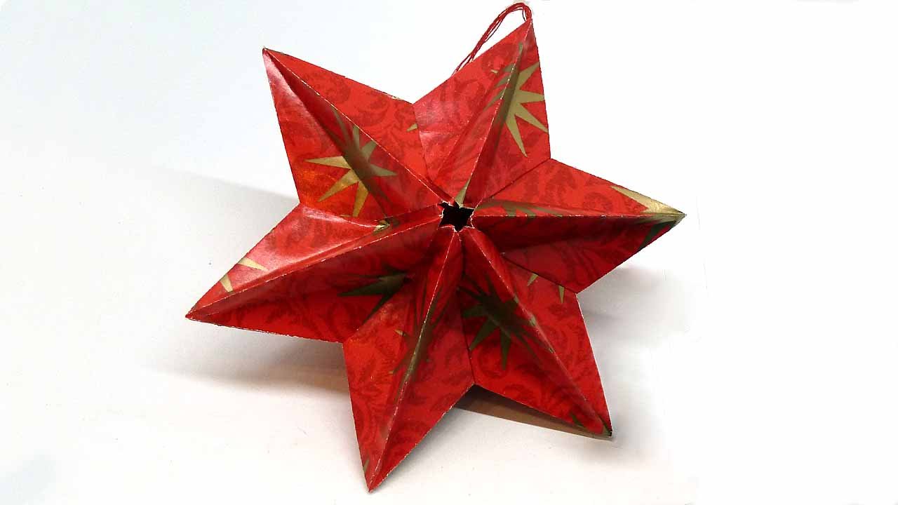 Шестиконечная объемная звезда из бумаги