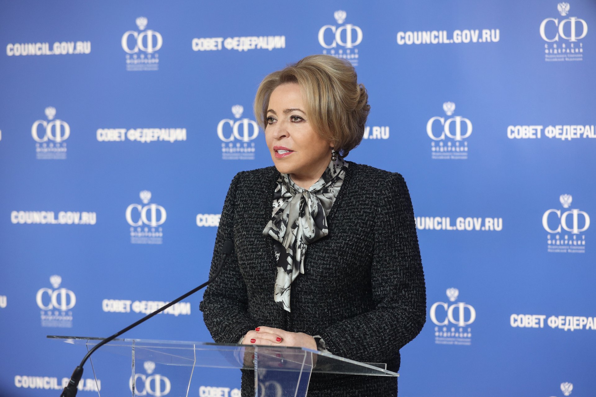 Пресс-подход Председателя СФ Валентины Матвиенко по итогам выборов Президента Российской Федерации