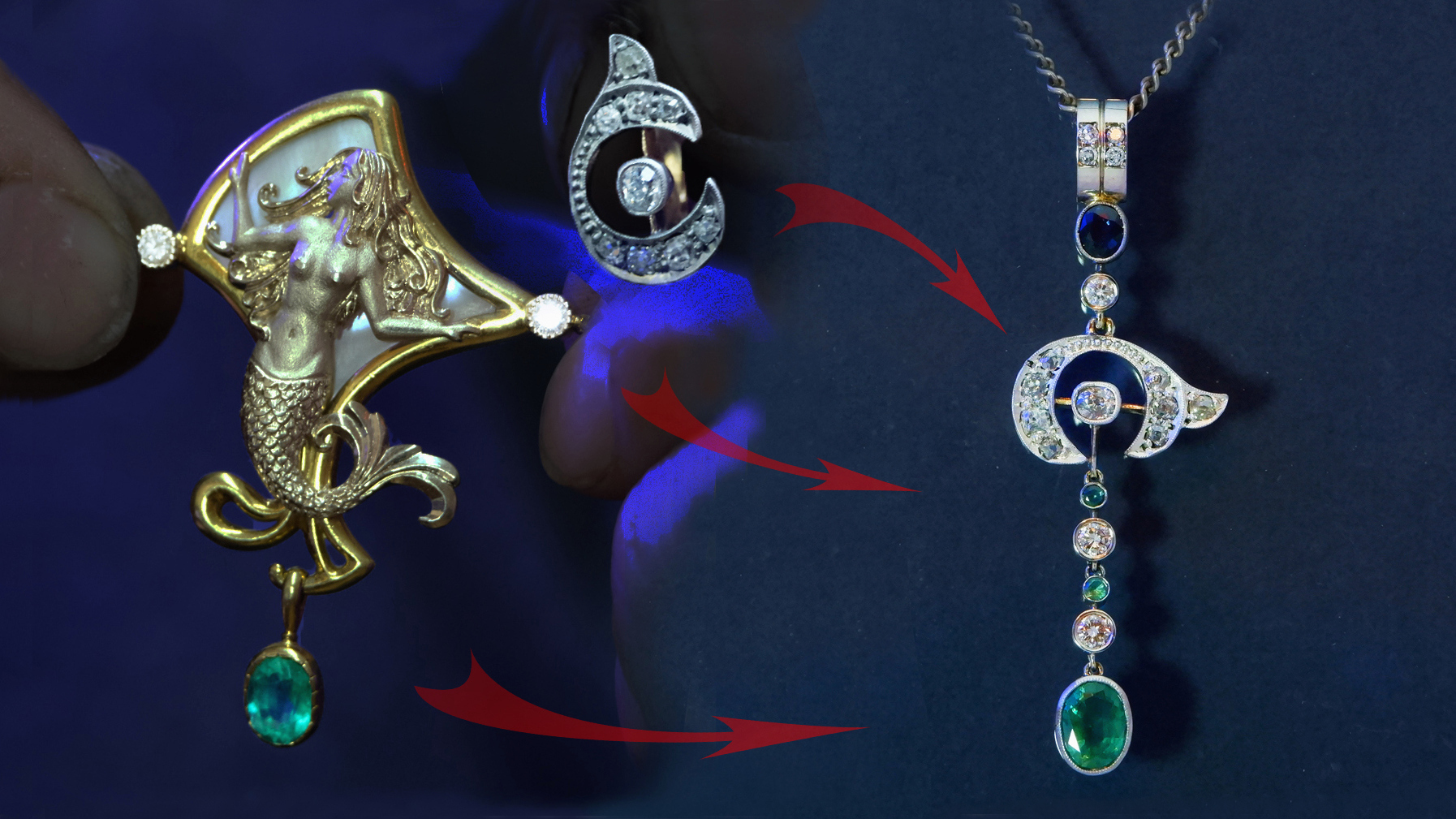 Стоят ли старые изделия одного нового? Золотая подвеска с драгоценными камнями.