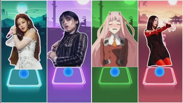 JENNIE SOLO ✅️ WEDNESDAY BLOODY MARY ✅️ TOCA TOCA ANIME ✅️ JISOO FLOWER | Tiles Hop EDM Rush.mp4