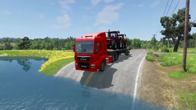 Автомобильные аварии crashes car mix #2 Beamng Drive. Massive Speed Bumps, Giant Bulge, Deep Water.